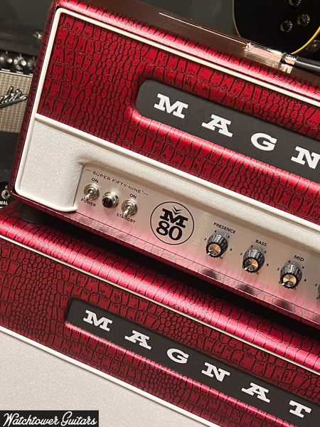 Magnatone Super Fifty-Nine M80 Head & 2x12 Cabinet Red Crocodile ...