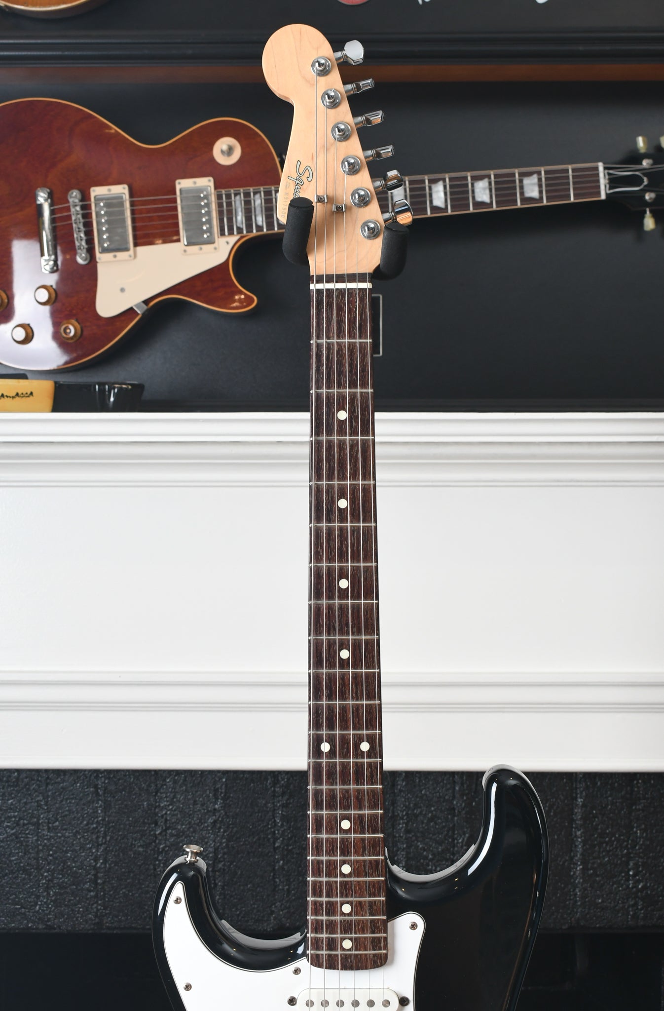 1987 Fender Japan Squier Left handed Stratocaster Black E series MIJ H ...