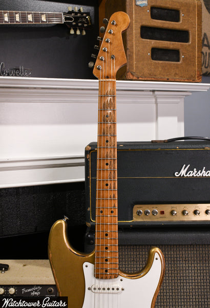 2020 Nacho Stratocaster Hardtail Aged Gold #4923 – Watchtower Guitars