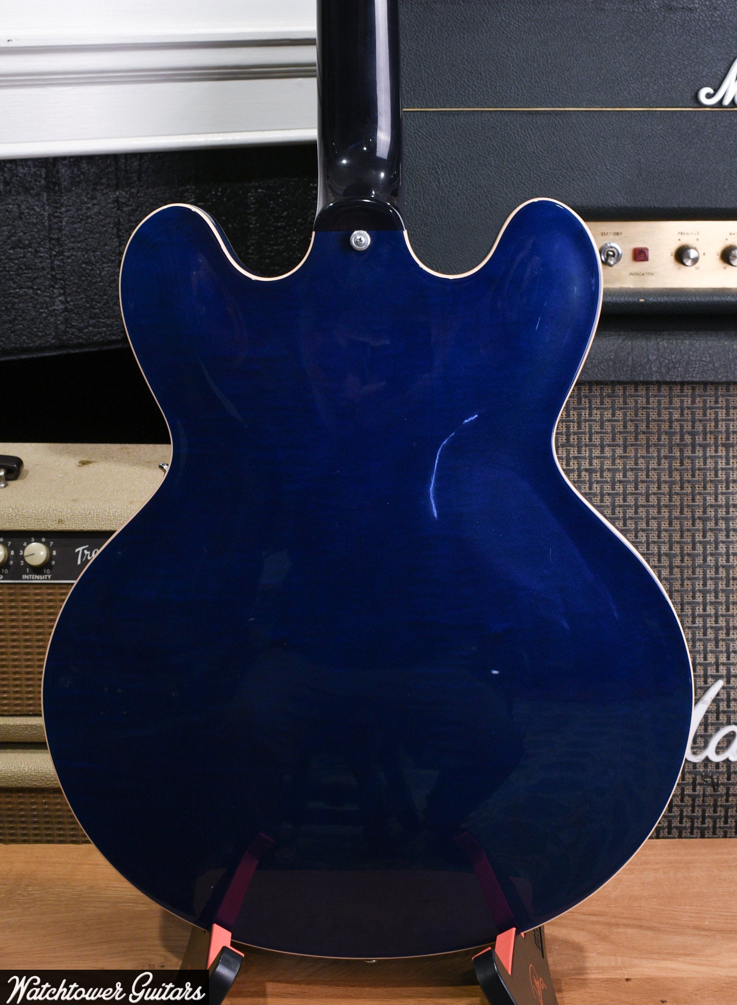 2005 Gibson ES-335 Flame Memphis Beale Street Blue – Watchtower Guitars