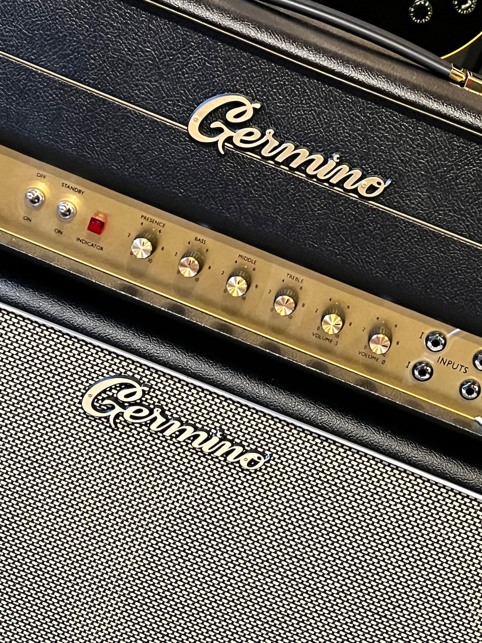 Germino Lead 55 LV Master Volume & Style II 2x12 Cabinet Black Tolex ...