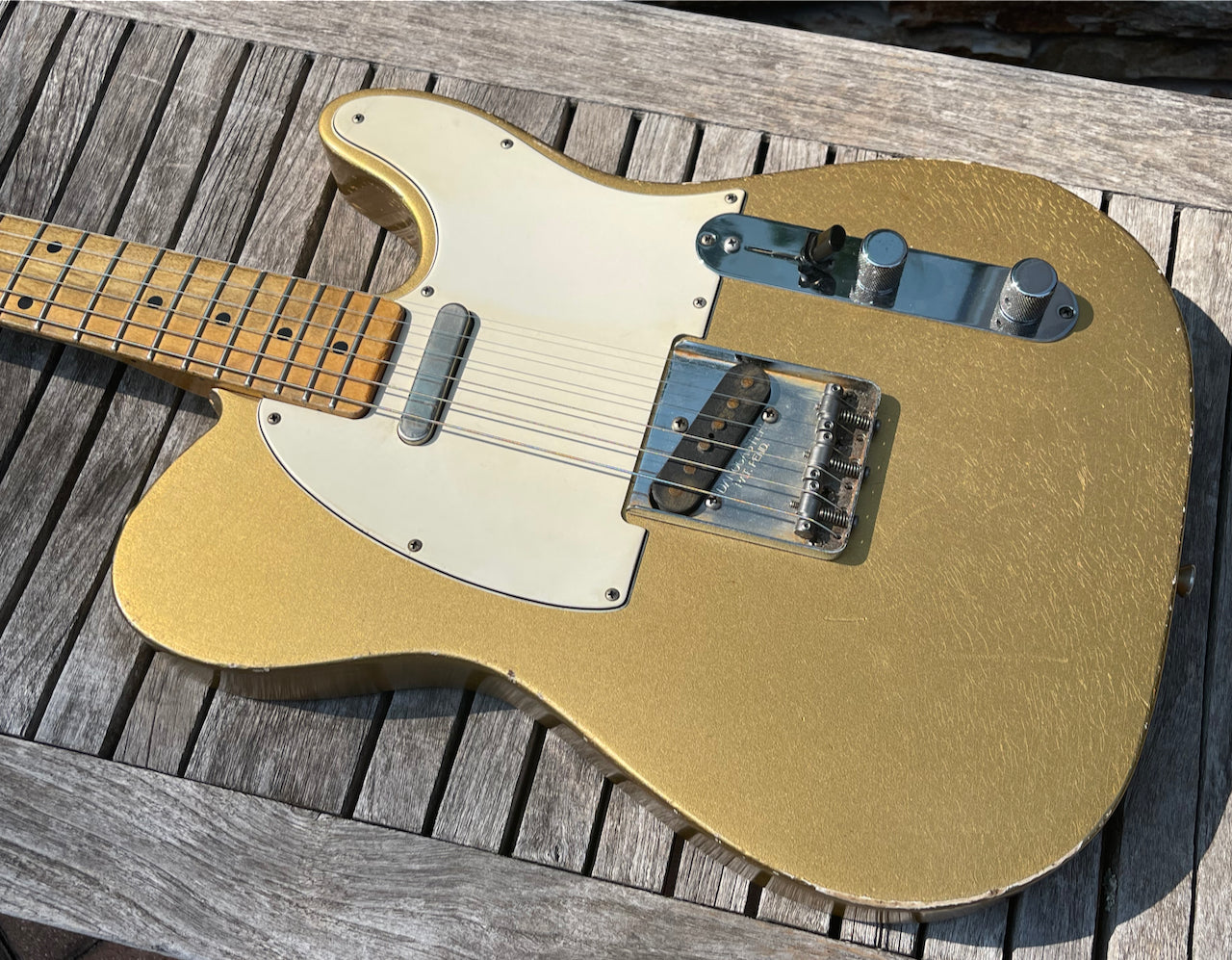 2021 Danocaster Single Cut Firemist Gold Budz Pickups – Watchtower Guitars